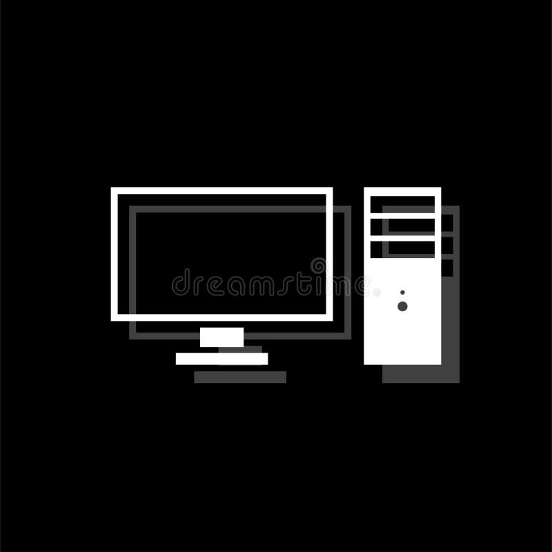 PC icon flat stock illustration. Illustration of square - 138118870