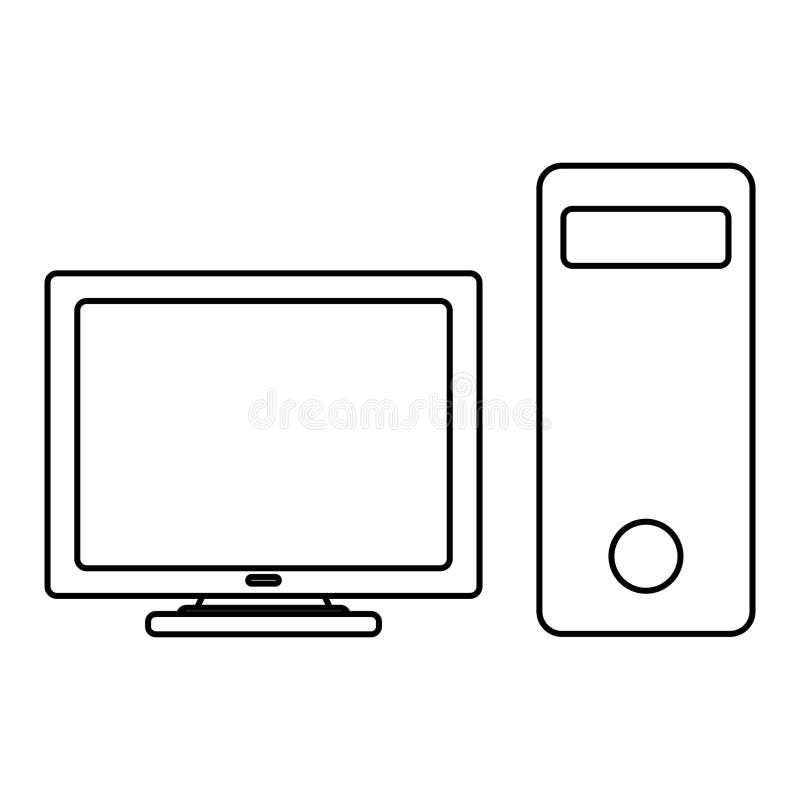 Pc icon vector stock vector. Illustration of isolated - 281268426