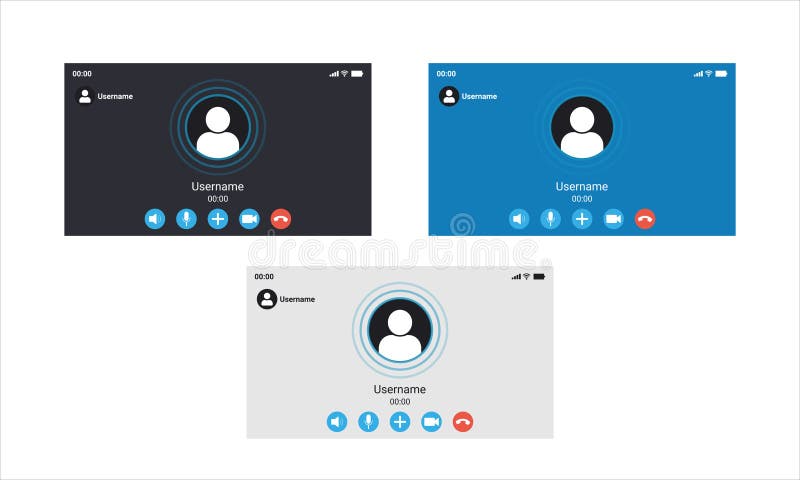 Incoming Call Screen User Interface Mobile Phone Stock Illustrations ...