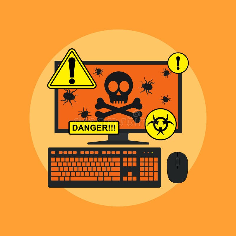 Pc infection stock vector. Illustration of danger, internet - 51405303