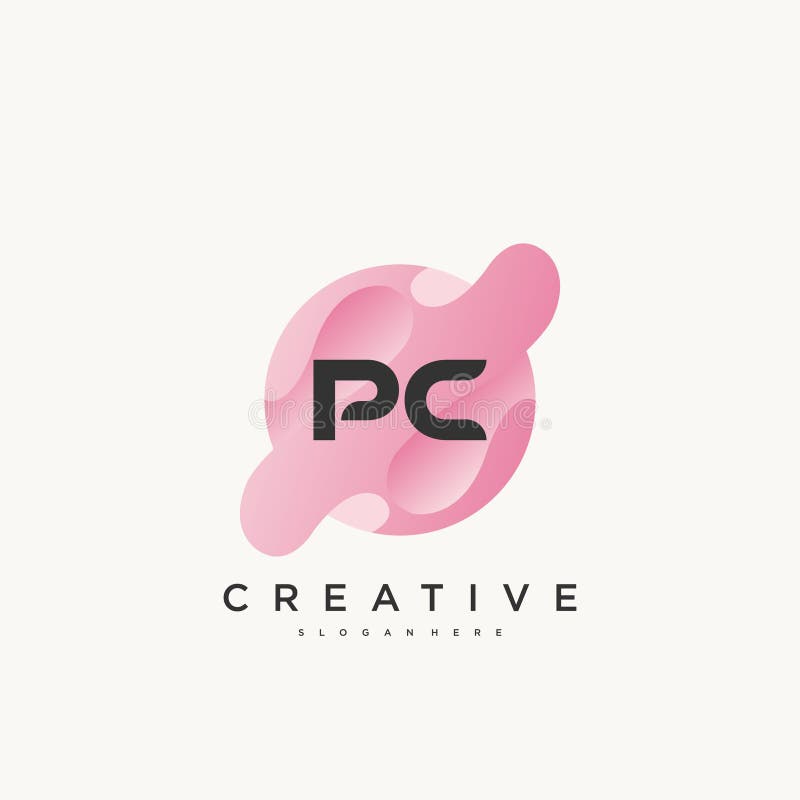 PC Initial Letter Colorful Logo Icon Design Template Elements Vector ...