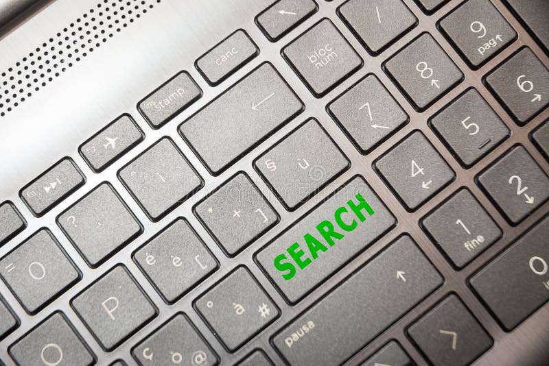 PC Key with the Green Word Search Stock Image - Image of network ...