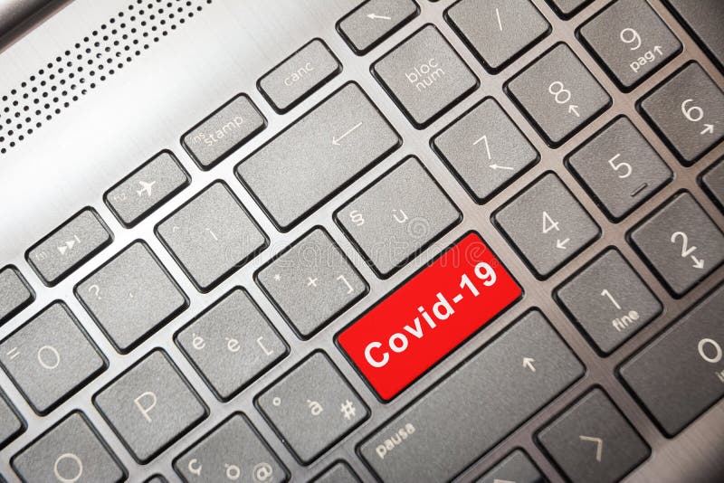 PC Key with the Red Word Covid-19 Stock Photo - Image of disease ...