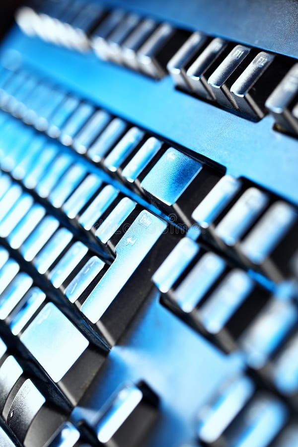 Blue Glowing PC Laptop Keyboard Stock Image - Image of high, technology ...