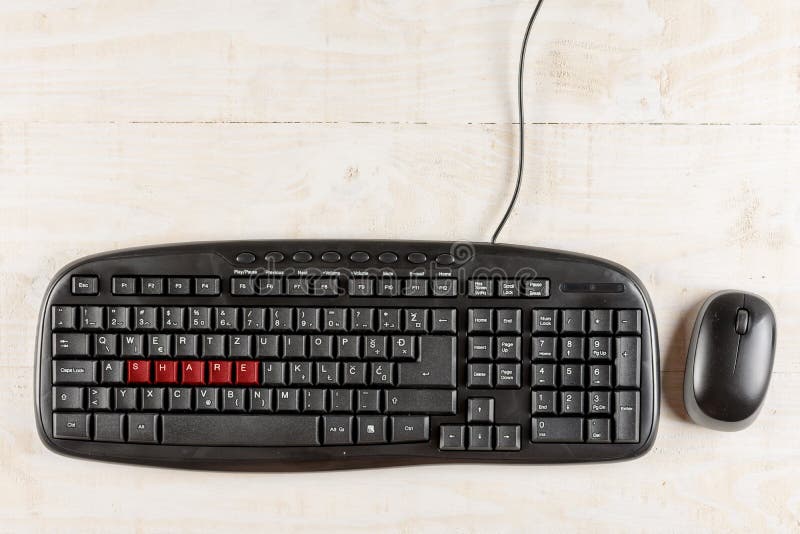 Pc Keyboard with Word SHARE in Red Color Stock Image - Image of ...