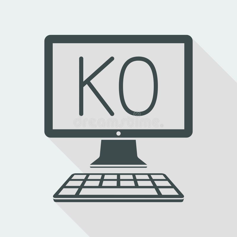 Pc KO Broken - Vector Flat Icon Stock Vector - Illustration of ...