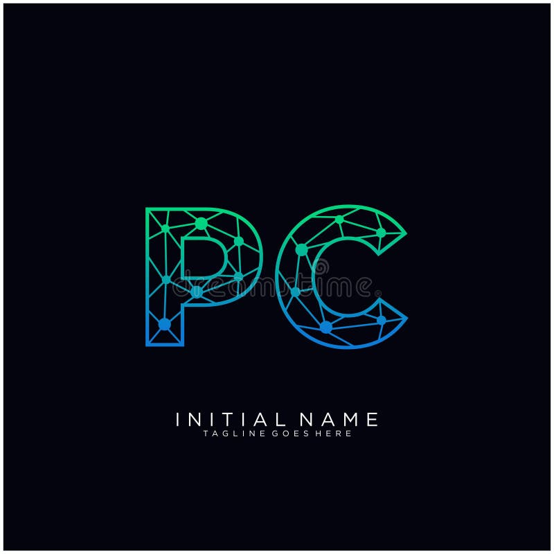 PC Letter Logo Icon Design Template Elements Stock Vector ...