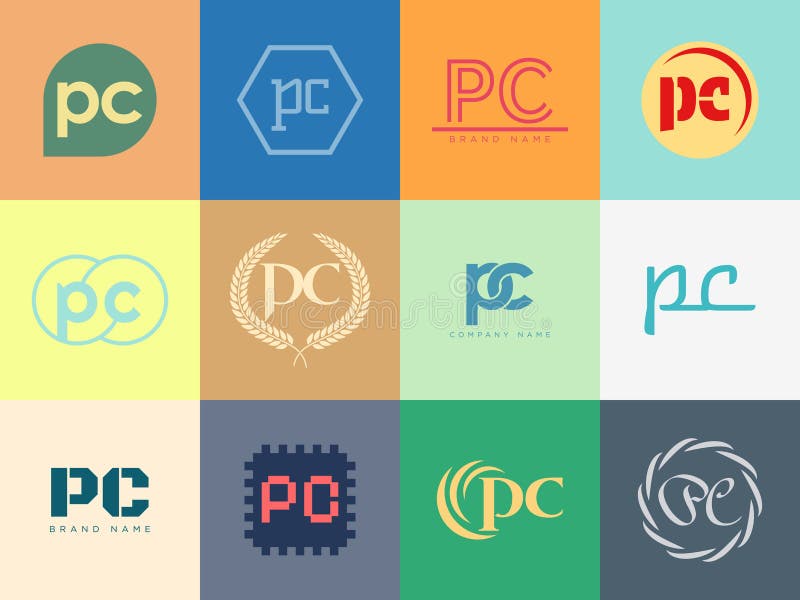 PC Logo Company Template. Letter P and C Logotype Stock Vector ...