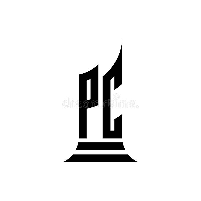 PC Logo Monogram Building Shape Style Stock Vector - Illustration of ...