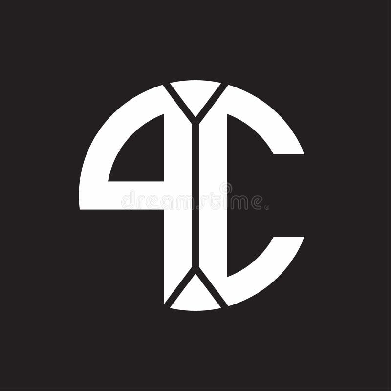 PC Logo Monogram with Piece Circle Ribbon Style Stock Vector ...