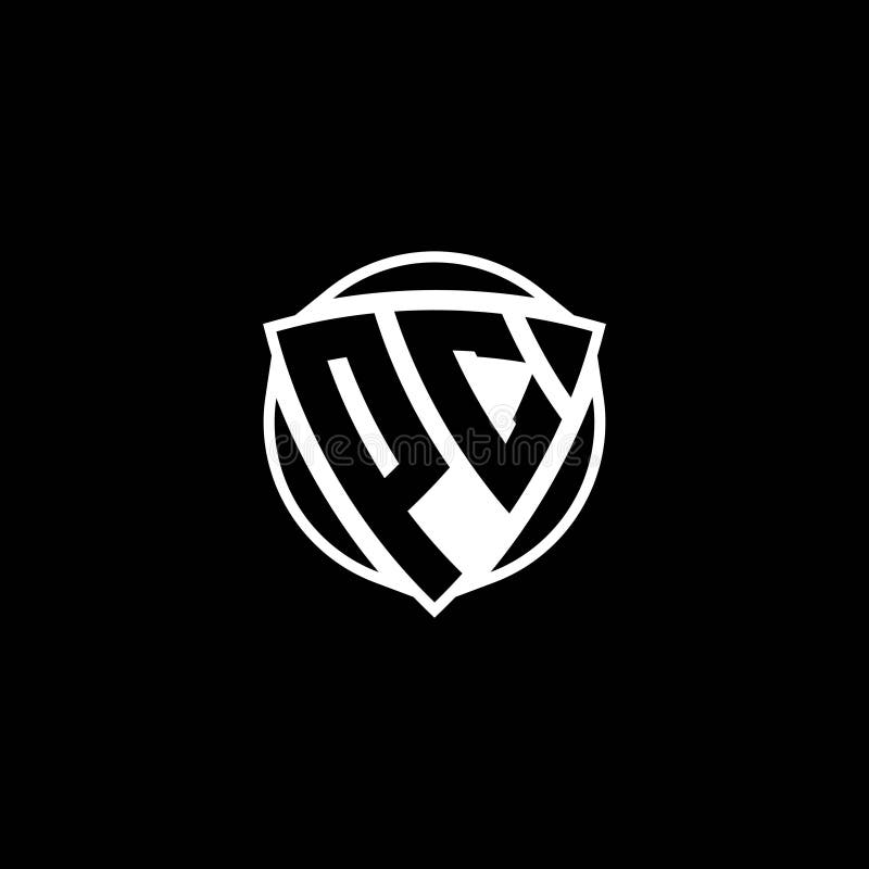 PC Logo Monogram Triangle Shield and Circle Shape Stock Vector ...