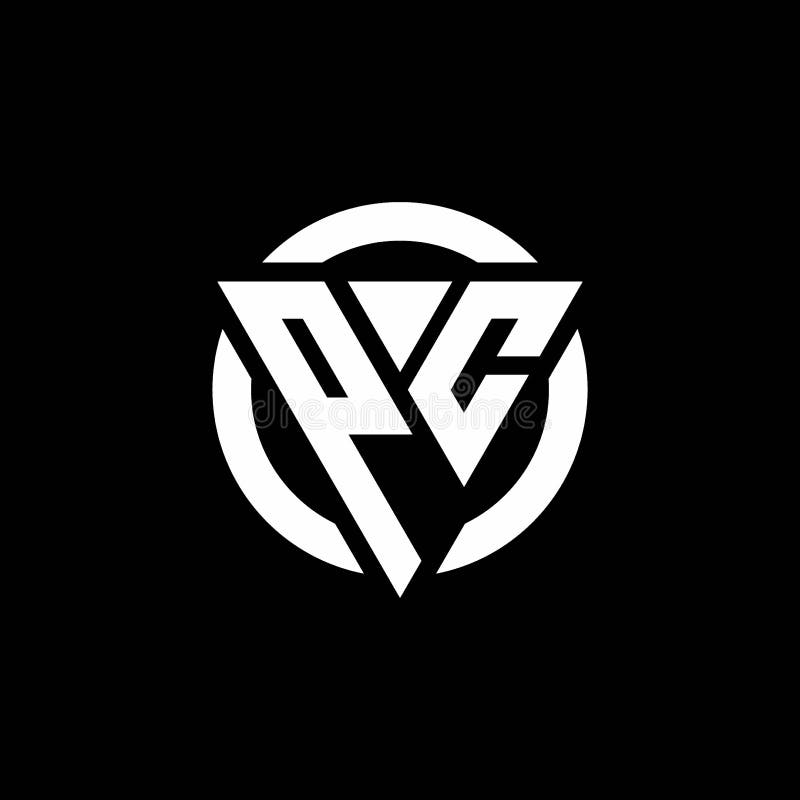 PC Logo with Triangle Shape and Circle Rounded Design Template Stock ...