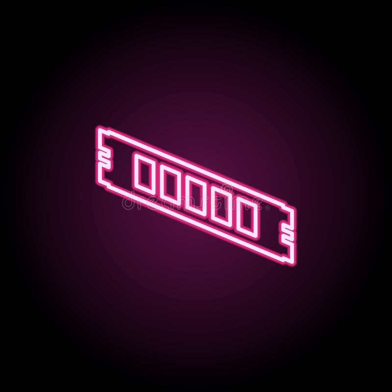 Pc Memory Ram Neon Icon. Simple Thin Line, Outline Vector of Computer ...