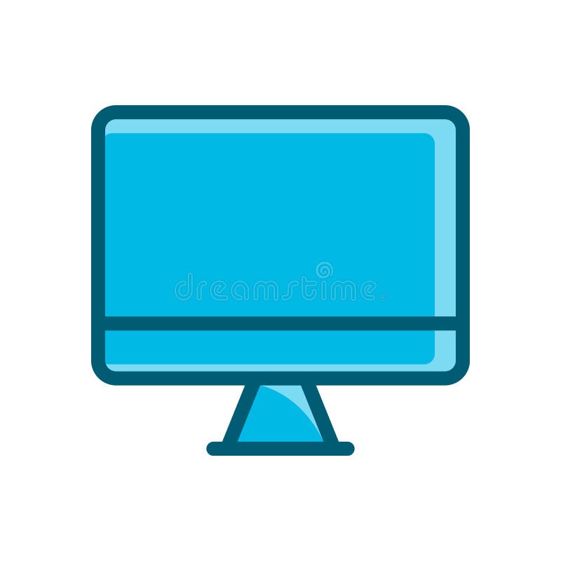 Pc Monitor Icon Vector Illustration Isolated on White Background Stock ...