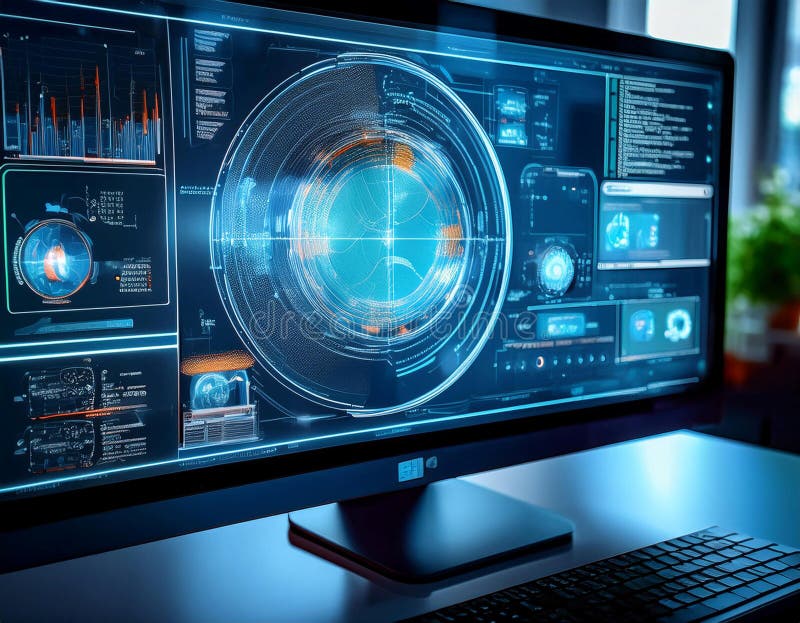 PC Monitor Showing a User Interface, Symbolizing Computing, Technology ...