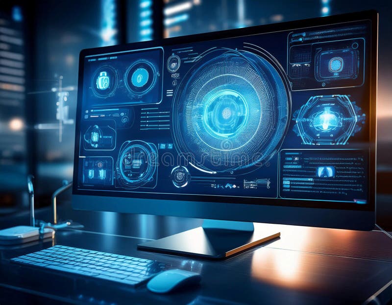 PC Monitor Showing a User Interface, Symbolizing Computing, Technology ...