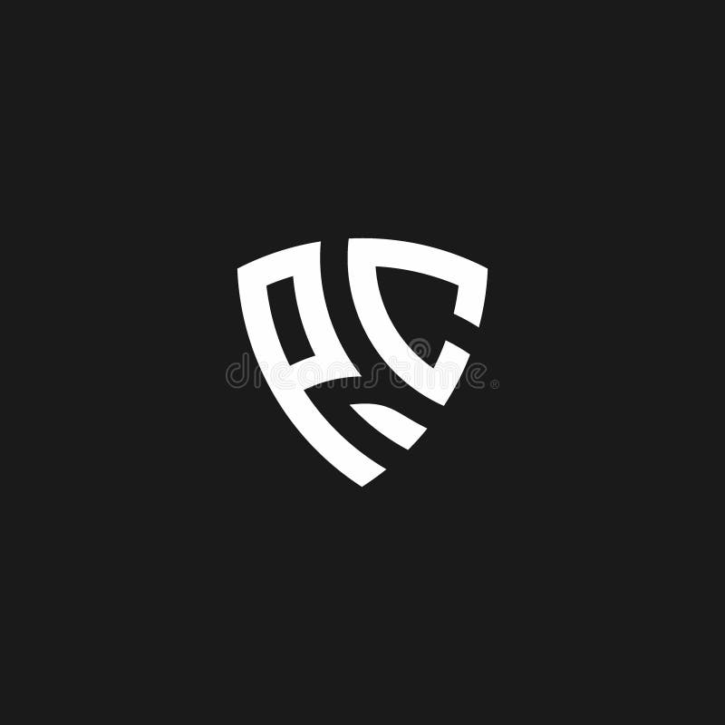 PC Monogram Logo with Shield Shape Stock Vector - Illustration of ...