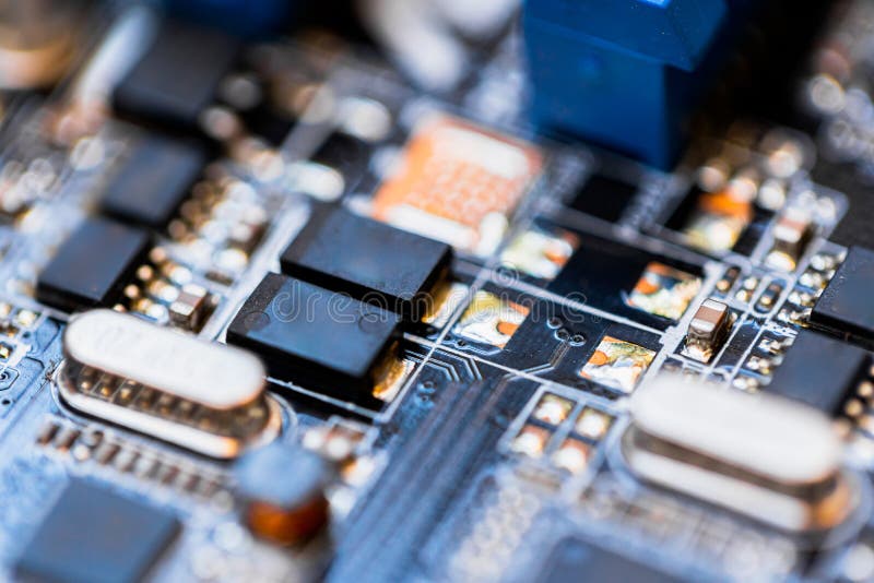 PC Motherboard with Chips, Transistors and Microprocessors Stock Image ...