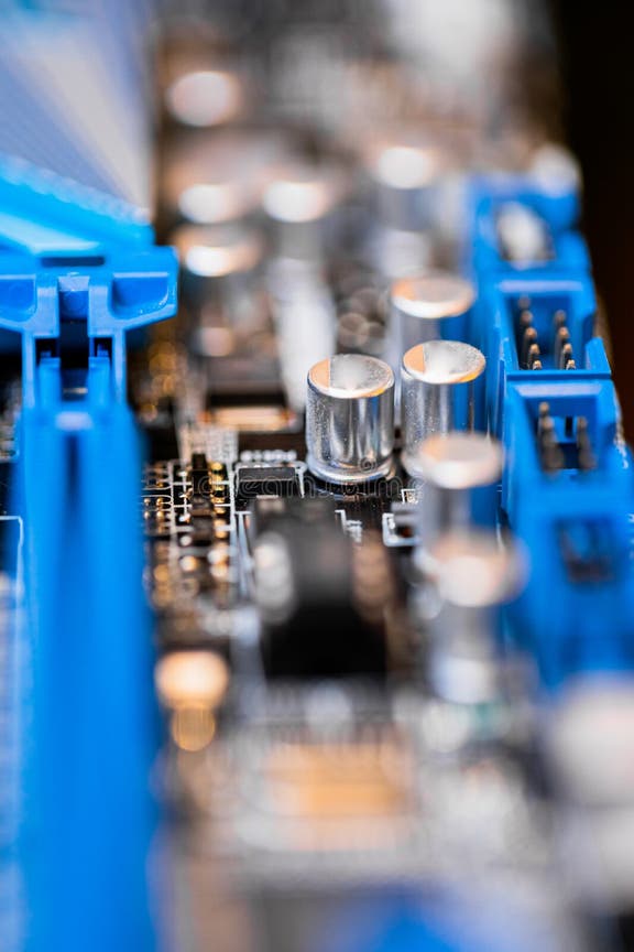 PC Motherboard with Chips, Transistors and Microprocessors Stock Image ...