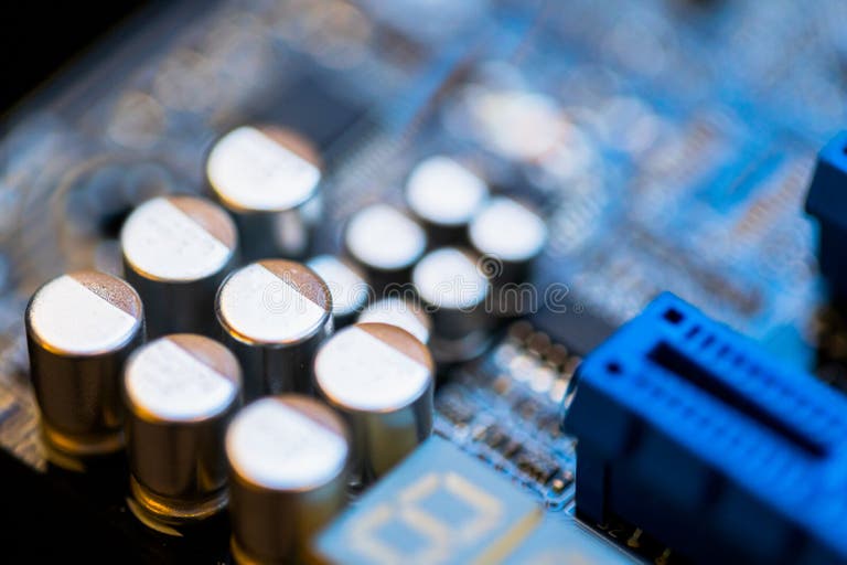 PC Motherboard with Chips, Transistors and Microprocessors Stock Image ...