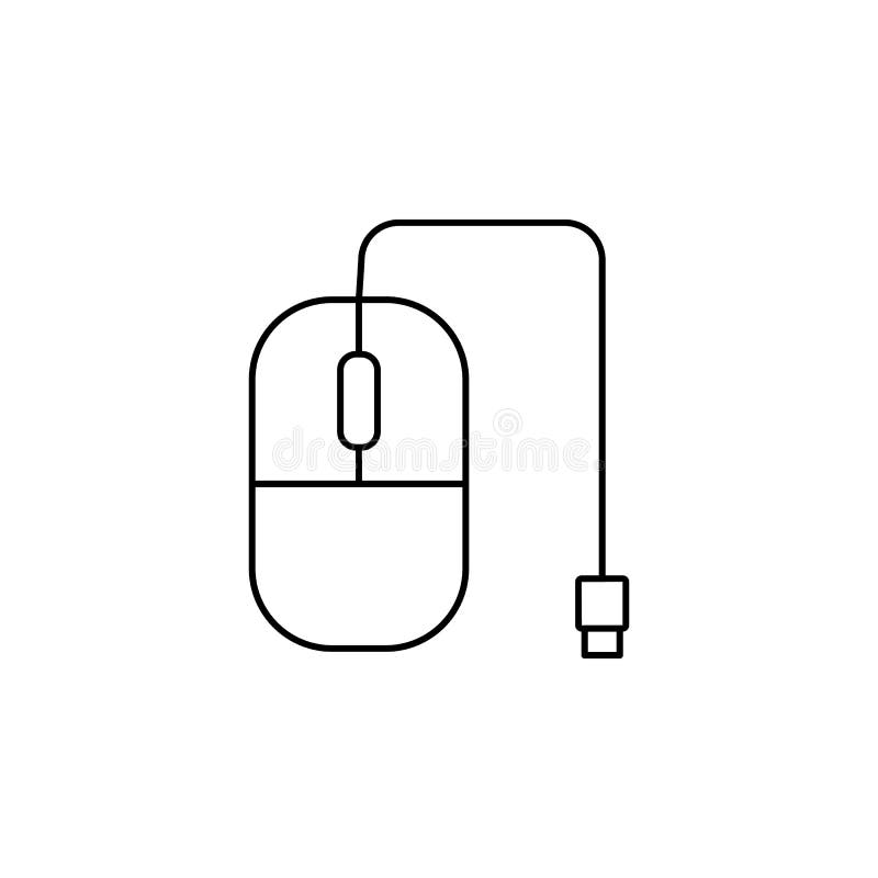 PC Mouse Line. Element of Computer Parts for Mobile Concept and Web ...
