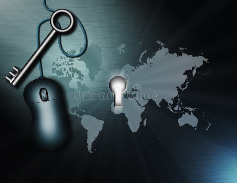 PC mouse and metal key stock image. Image of international - 174602553