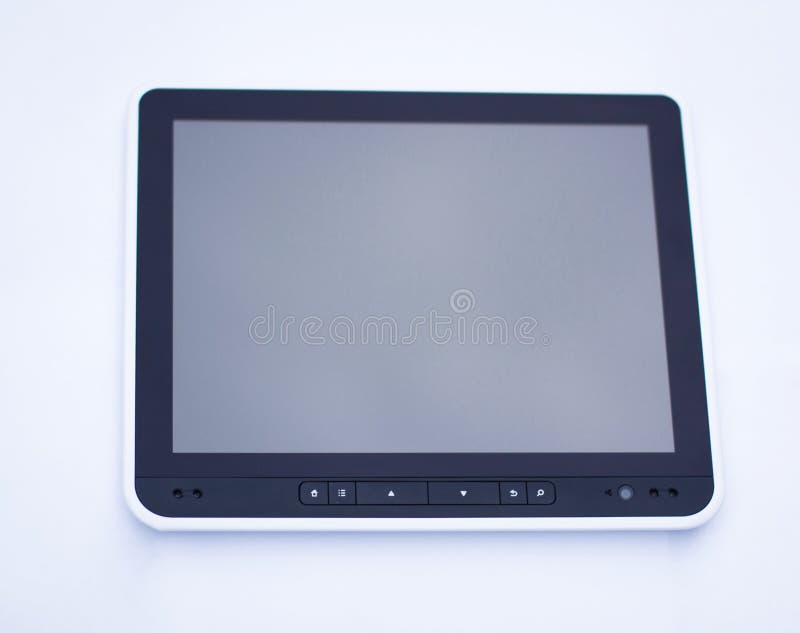 PC Negra De La Tableta Aislada En Blanco Con La Trayectoria De Recortes ...