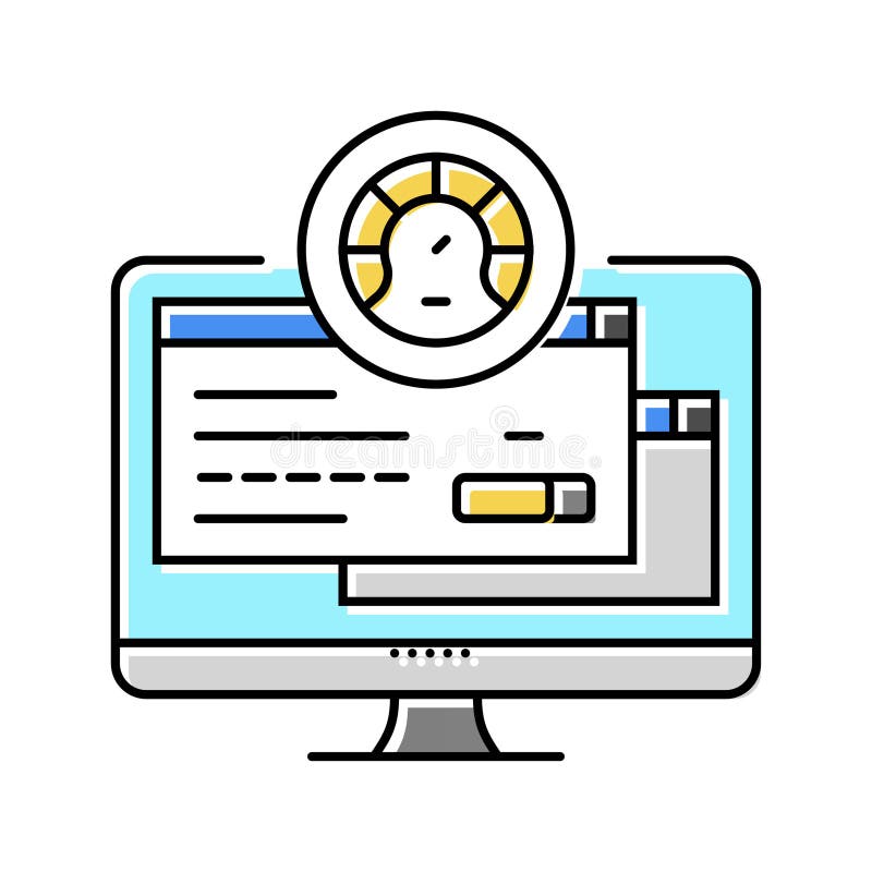 Pc Optimization Repair Computer Color Icon Vector Illustration Stock ...