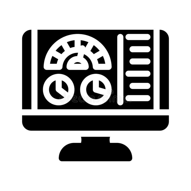 Pc Optimization Repair Computer Glyph Icon Vector Illustration Stock ...