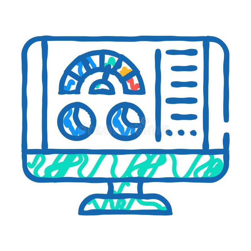 Pc Optimization Repair Computer Icon Doodle Illustration Stock ...