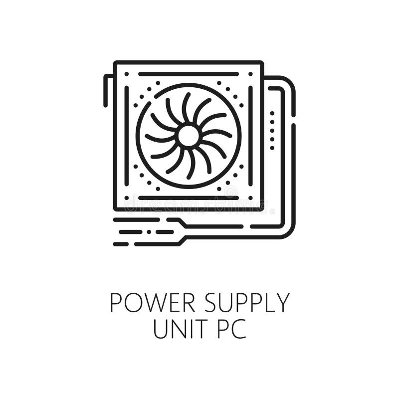 PC Power Supply Unit Line Icon, Computer Hardware Stock Vector ...