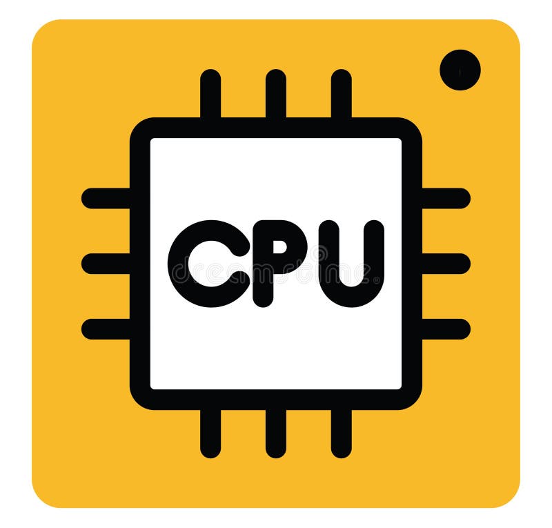 PC processor, icon stock vector. Illustration of graphic - 258929443