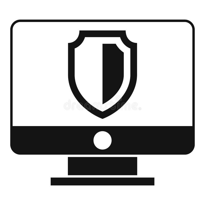 Pc Protection Icon Simple Vector. Secure Data Stock Illustration ...