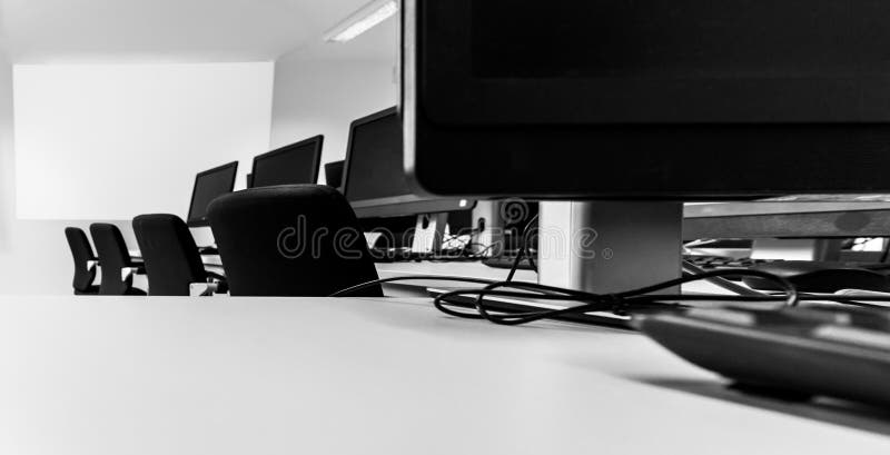 PC Room / Perspective stock image. Image of technical - 84964945