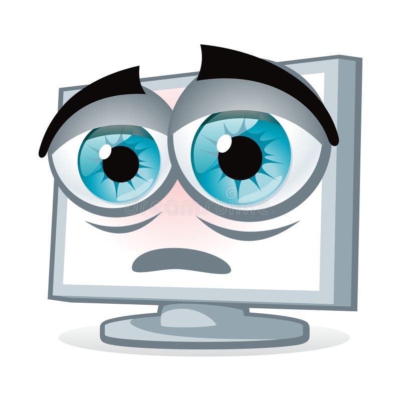 Sick computer stock illustration. Illustration of monitor - 7154074