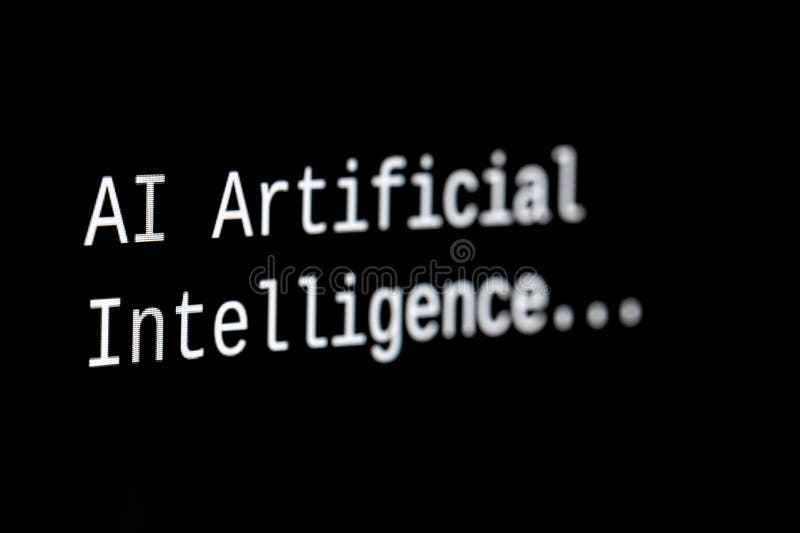 PC Screen and Artificial Intelligence. Stock Image - Image of ...