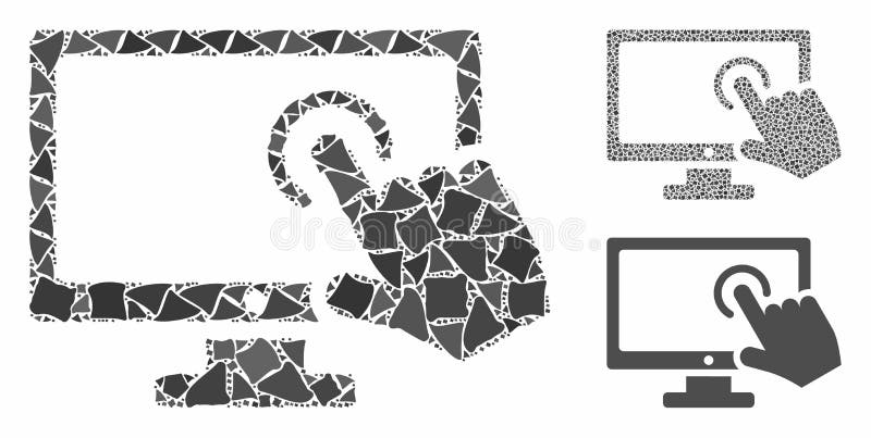 PC Screen Tap Composition Icon of Uneven Elements Stock Illustration ...