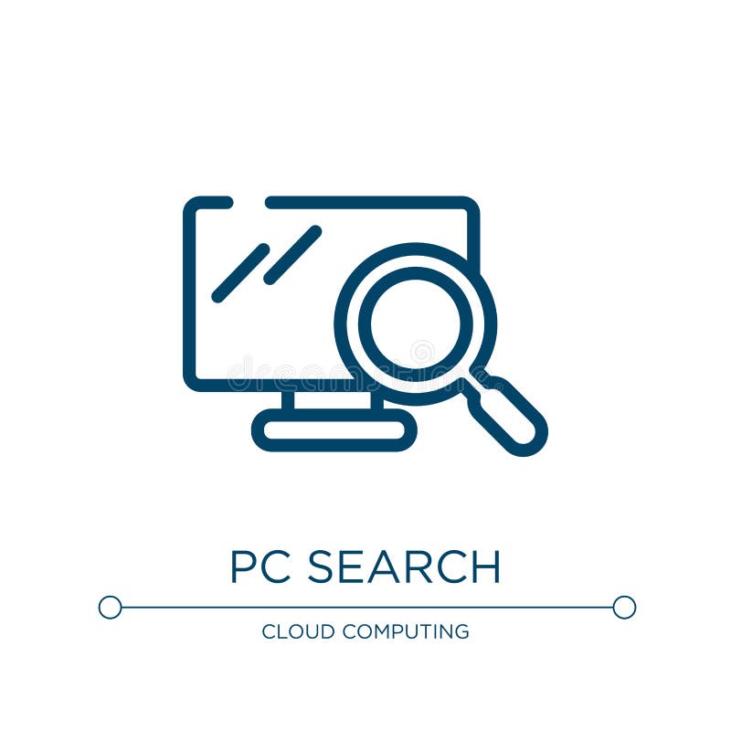 Pc Search Icon. Linear Vector Illustration from Responsive Web ...