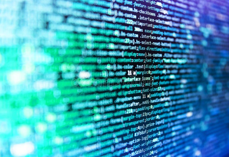 Pc Software Creation Business Abstract Technological Background With Digits And Lines Abstract