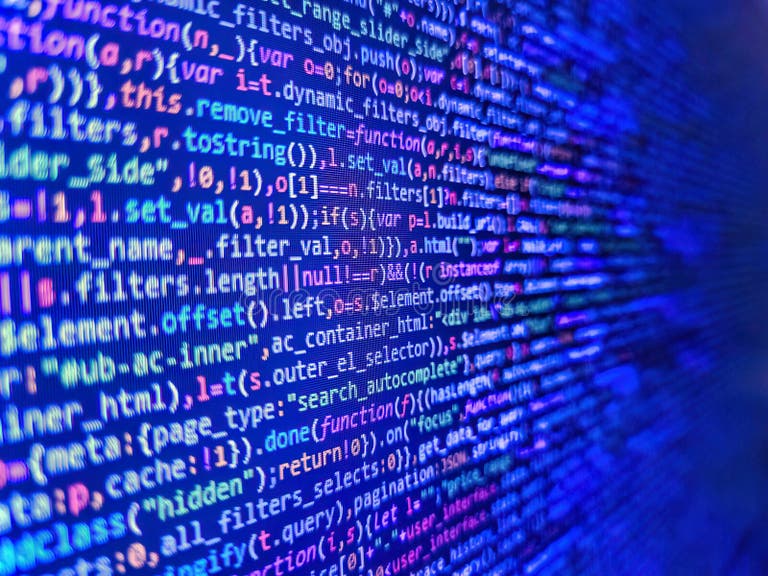 PC Software Creation Business. Programming Source Code Abstract Screen of Software Developer ...