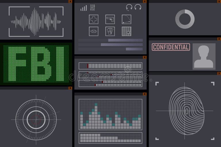 PC software for the FBI. stock vector. Illustration of banner - 132907572