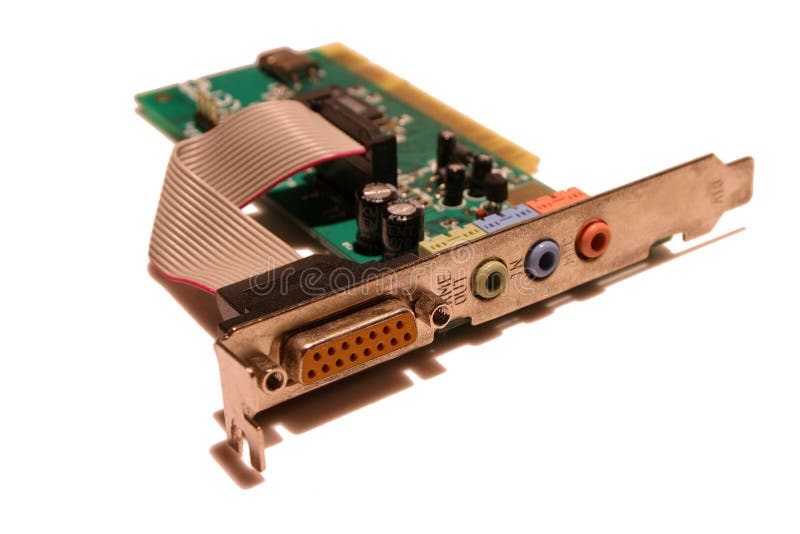 PC Sound Card stock photo. Image of device, sound, plugs - 604318