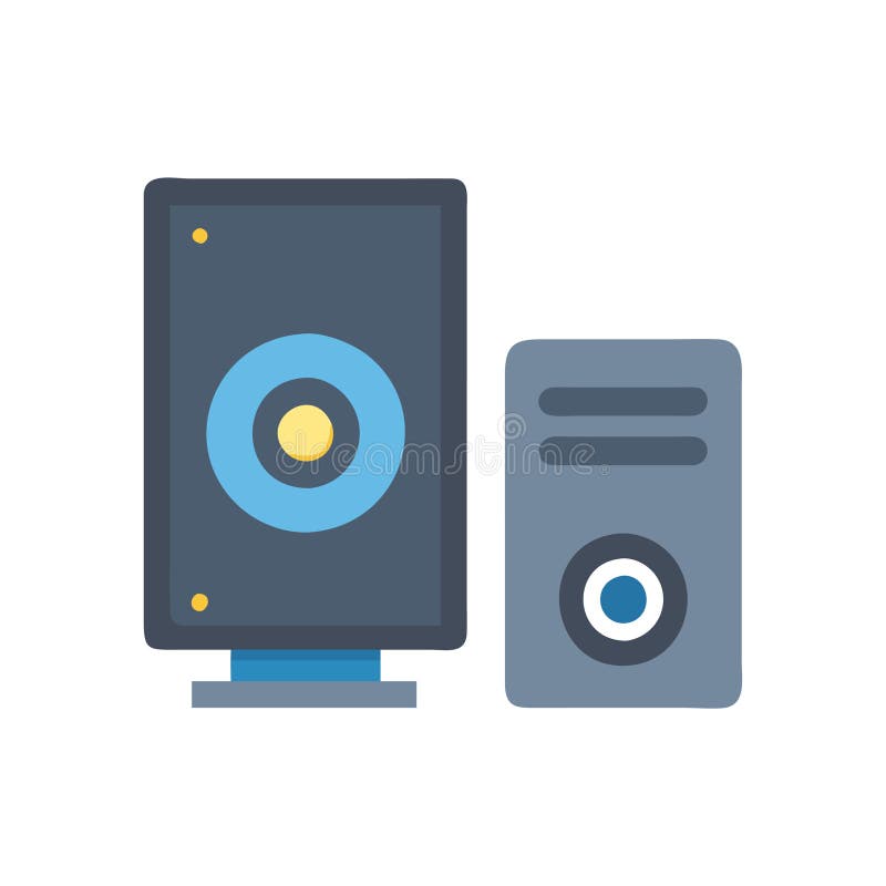 PC Speaker Technology Icon stock vector. Illustration of internet ...