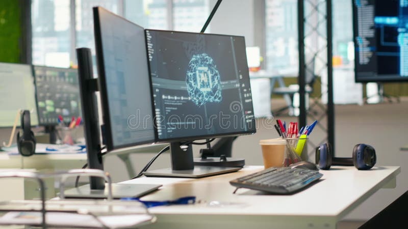 PC in Startup Office Used To Design and Implement Deep Learning ...