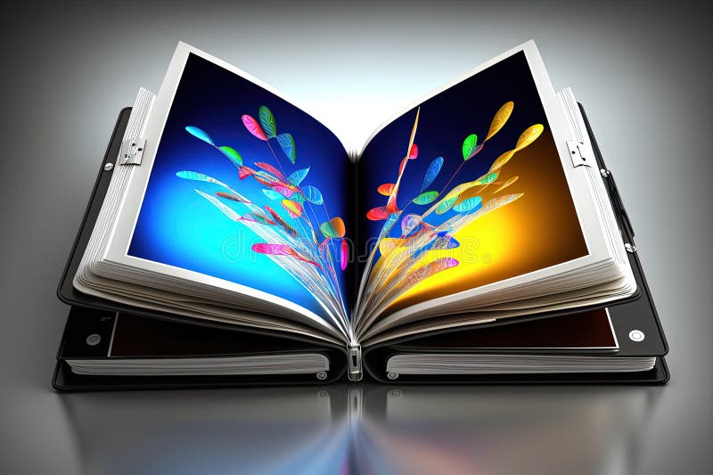 Pc Tablet Folder Book Opened Stock Illustration - Illustration of ...