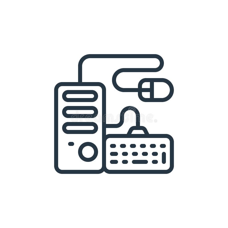 Tower Pc Icon Vector from Hardware Network Concept. Thin Line ...