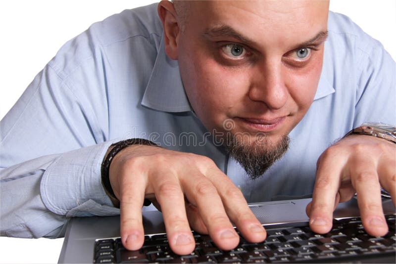 Pc user out of head stock image. Image of laptop, mouse - 22876947