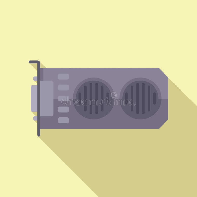 Pc Video Card Icon Flat Vector. Computer Gpu Stock Vector ...