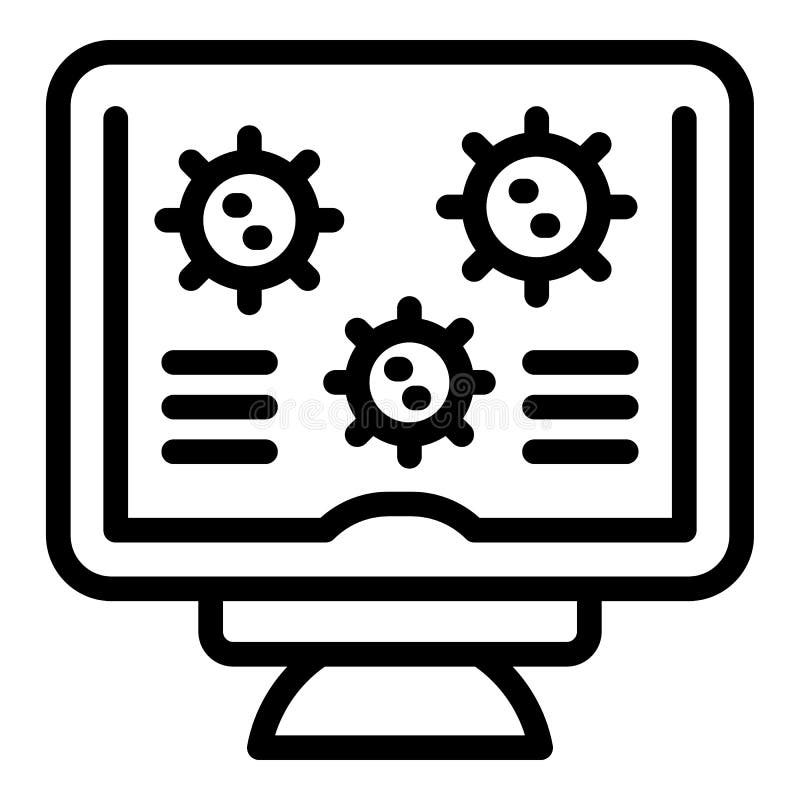 Pc Virus Icon Outline Vector. Cyber Crime Stock Illustration ...
