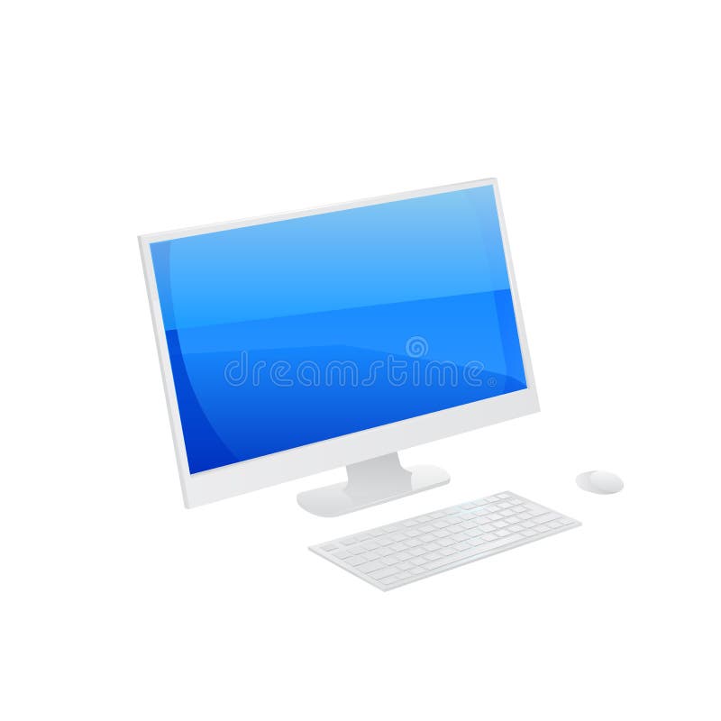 Pc on white. Vector stock vector. Illustration of communication - 40242563